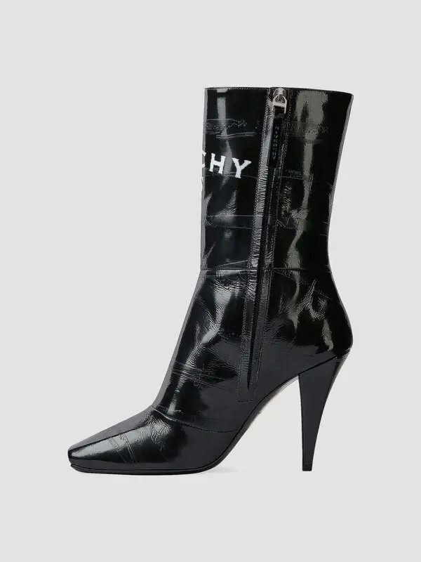 Givenchy Sliced Square Tape Ankle Boots In Leather