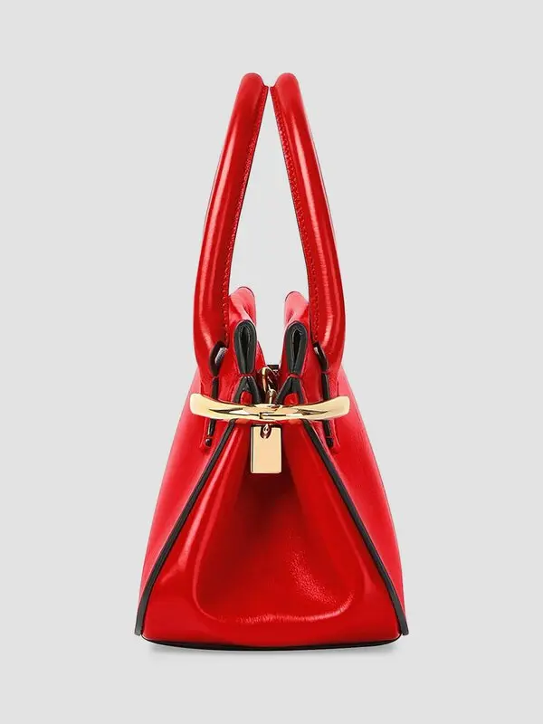 Givenchy Mini Pinch Top Handle Bag In Leather - Deep Red