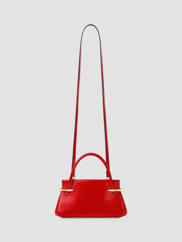 Givenchy Mini Pinch Top Handle Bag In Leather - Deep Red