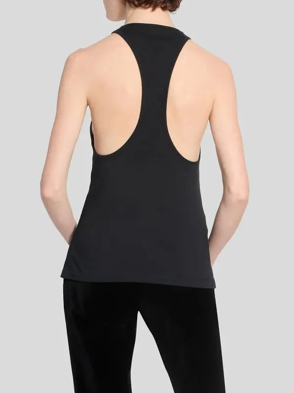 Balmain Tiger-embroidered Cotton Tank