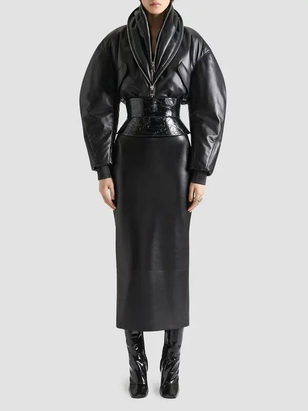 Givenchy Corset Belt In Nappa Leather With Tape Print