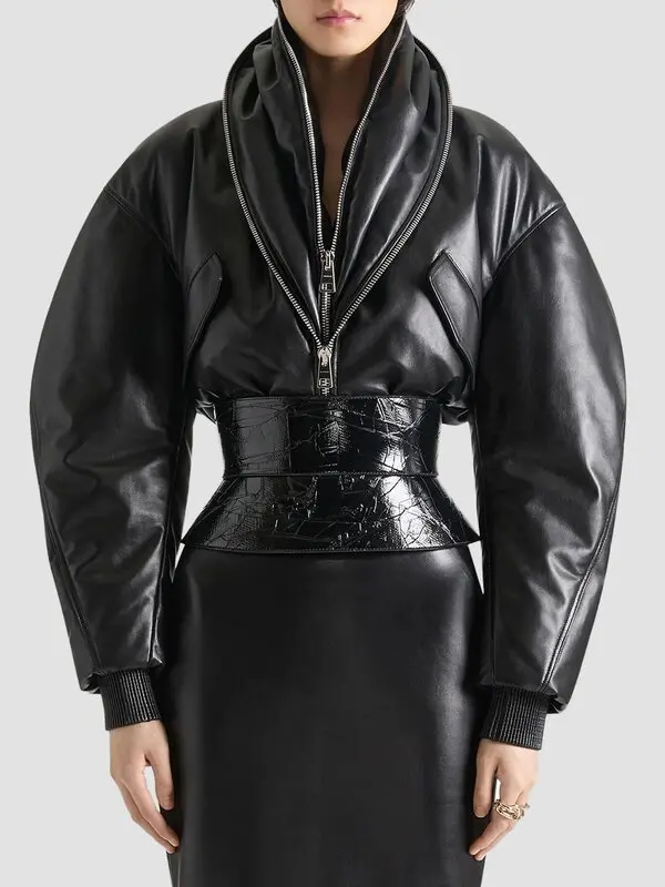 Givenchy Corset Belt In Nappa Leather With Tape Print