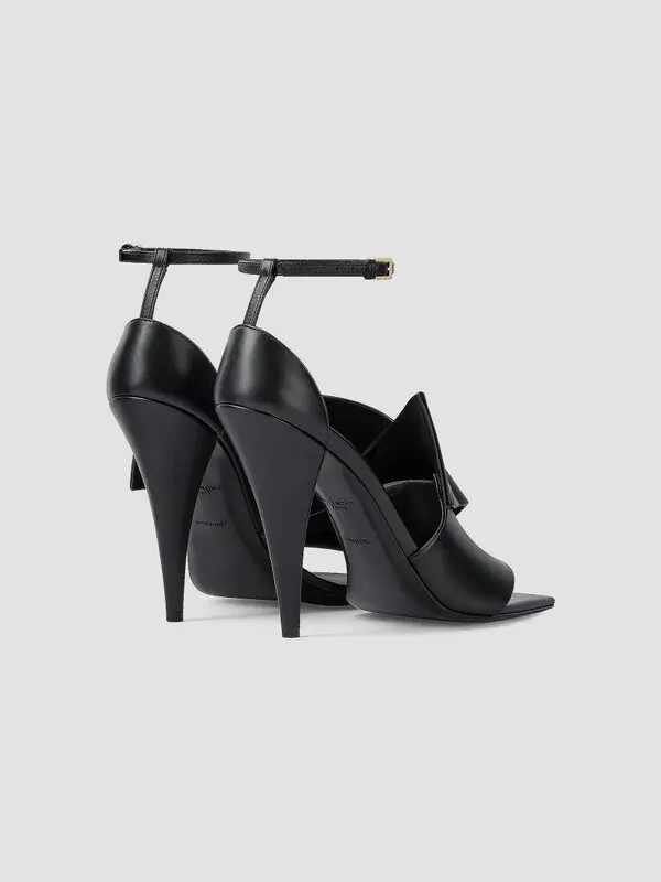 Givenchy Sliced Square Heeled Sandals In Leather