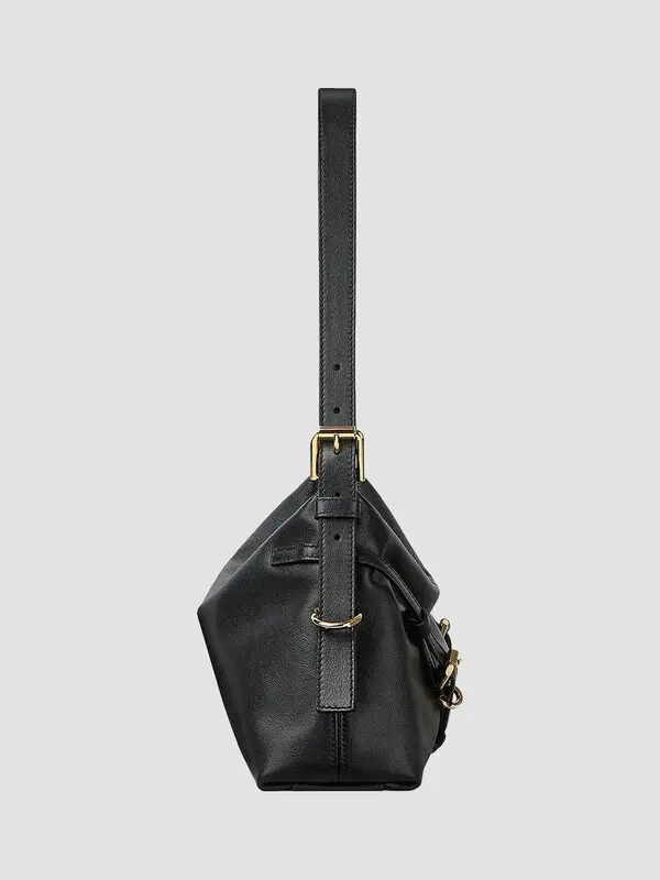 Givenchy Mini Voyou Shoulder Bag In Shiny Leather - Black