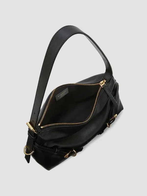Givenchy Mini Voyou Shoulder Bag In Shiny Leather - Black