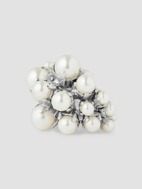 Givenchy Crystal Pearl Earcuff In Metal And Pearls