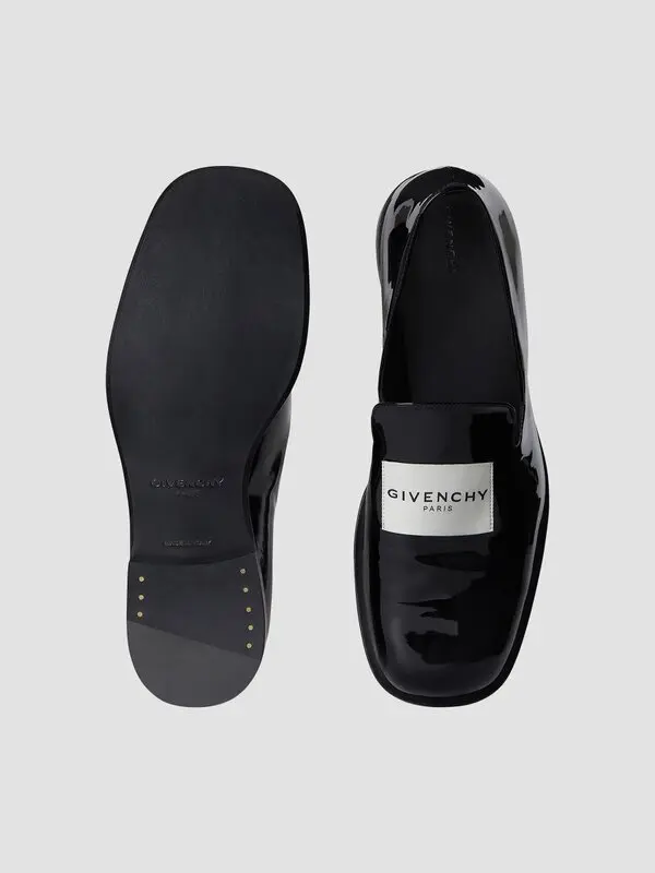 Givenchy Label Loafers In Shiny Leather