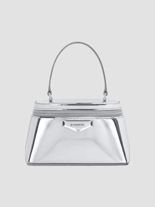 Givenchy Antigona Vanity Bag In Mirror Effect Leather - Silvery