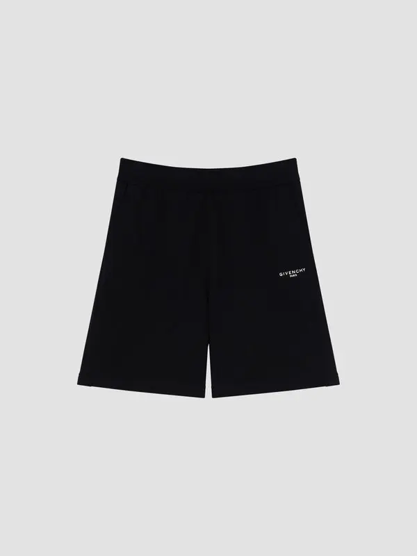 Givenchy Couture Seam Bermuda Shorts In Fleece - Black