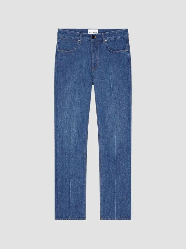Givenchy Straight Fit Shadow Washed Jeans With Crease Effect