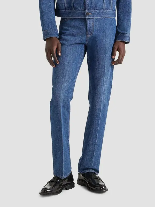 Givenchy Straight Fit Shadow Washed Jeans With Crease Effect
