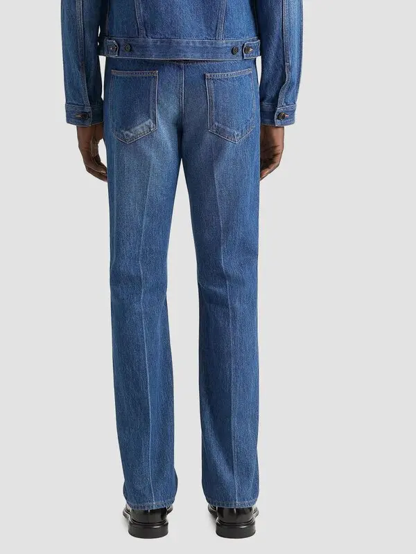 Givenchy Straight Fit Shadow Washed Jeans With Crease Effect