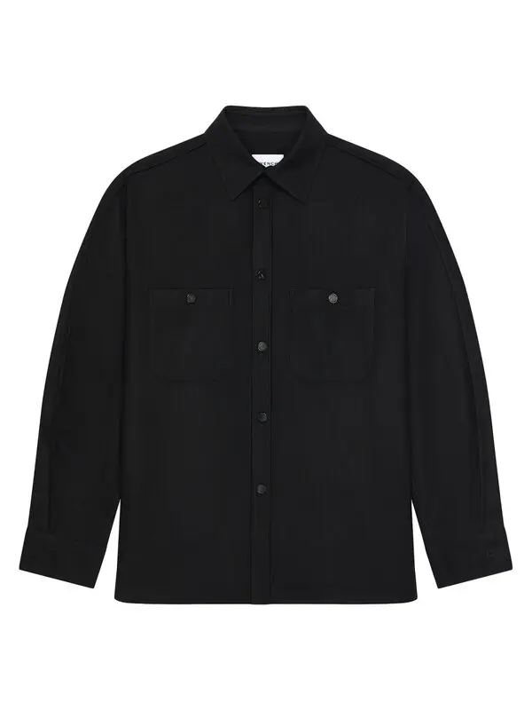 Givenchy Couture Seam Overshirt In Flannel - Black