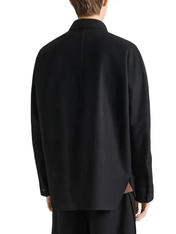 Givenchy Couture Seam Overshirt In Flannel - Black