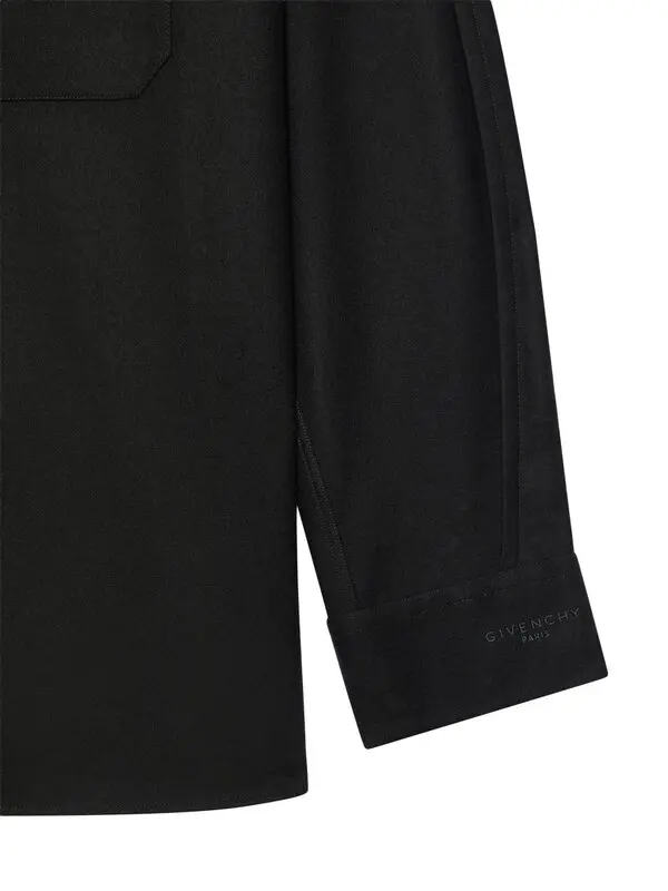 Givenchy Couture Seam Overshirt In Flannel - Black