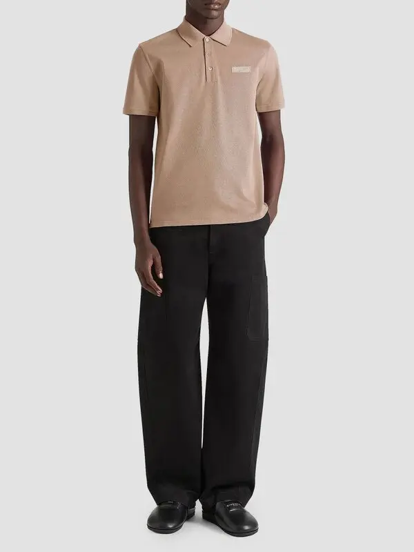 Givenchy Polo In Cotton With Paris Gros Grain - Beige