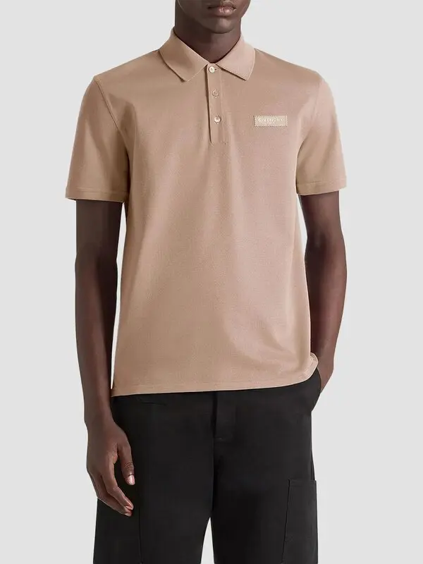 Givenchy Polo In Cotton With Paris Gros Grain - Beige