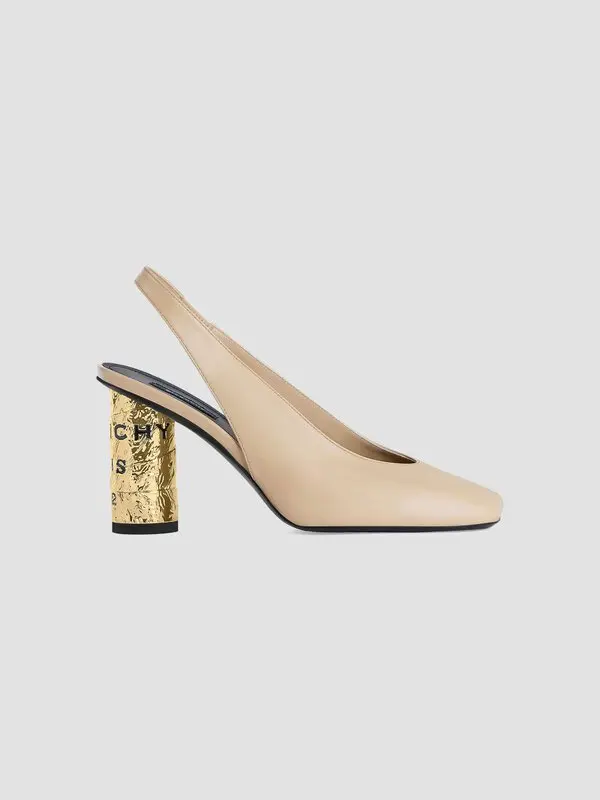 Givenchy Tape Slingbacks In Leather - Beige