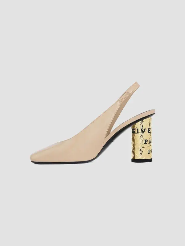 Givenchy Tape Slingbacks In Leather - Beige