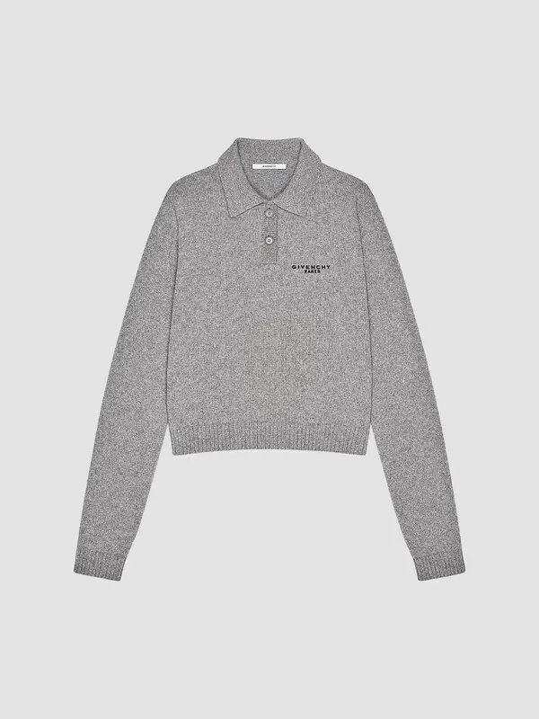 Givenchy Polo Sweater In Wool And Cashmere - Light Grey