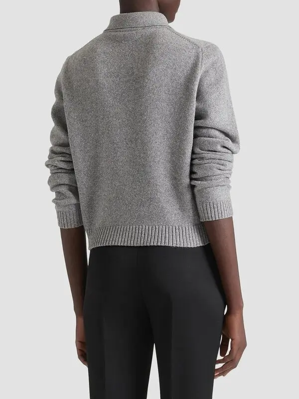 Givenchy Polo Sweater In Wool And Cashmere - Light Grey