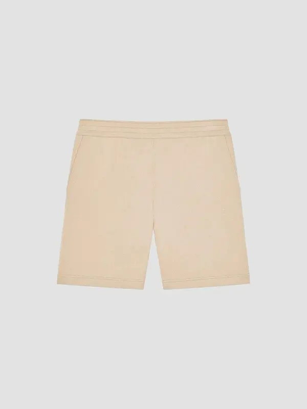 Givenchy Bermuda Shorts In Fleece With Paris Gros Grain - Beige