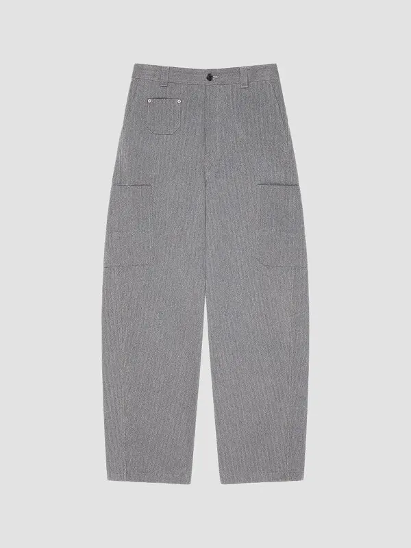 Givenchy Couture Seam Cargo Trousers In Herringbone Denim