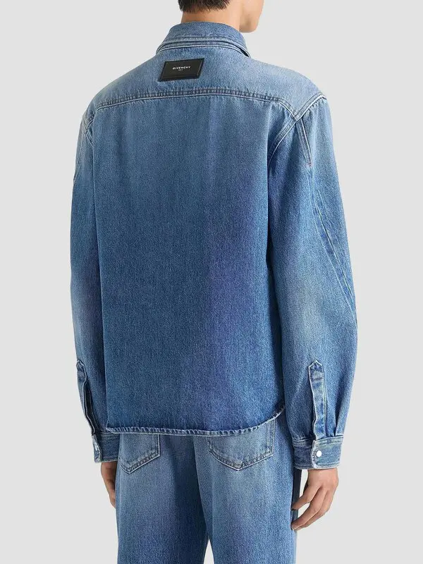 Givenchy Couture Seam Shirt In Shadow Washed Denim