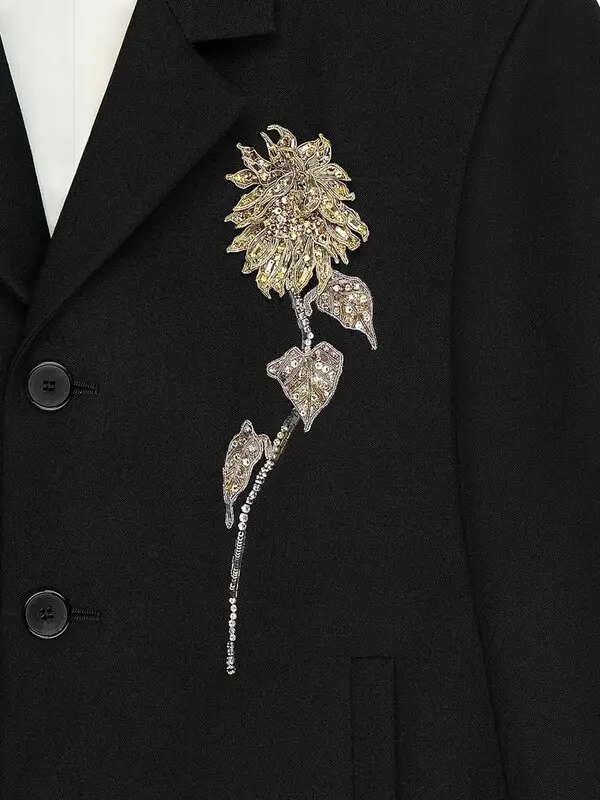 Givenchy Embellished Single-breasted Cropped Jacket In Wool