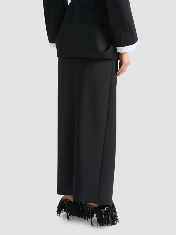 Givenchy Long Wrapped Skirt In Wool And Mohair - Black