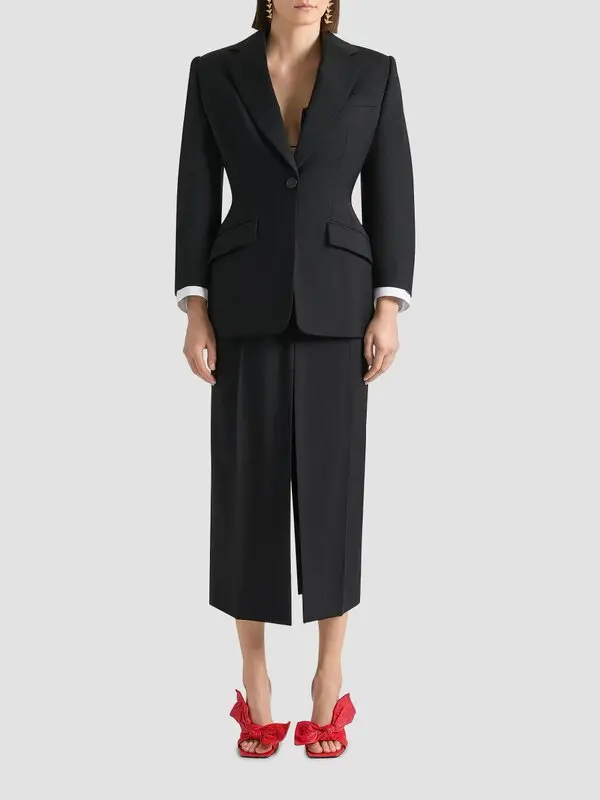 Givenchy Single-breasted Cocoon Blazer In Wool And Mohair