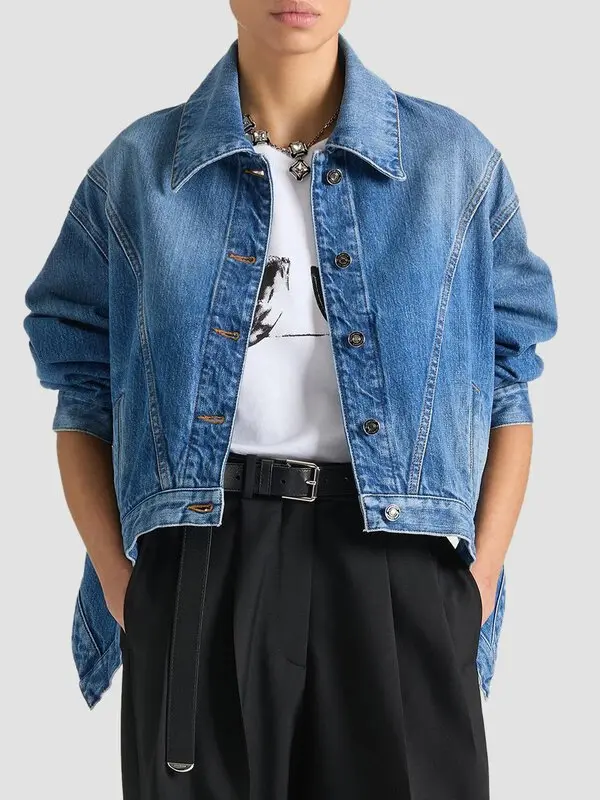 Givenchy Trapeze Jacket In Denim