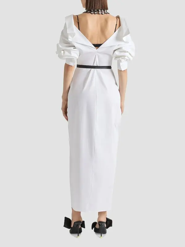 Givenchy Slashed Long Shirt Dress In Poplin