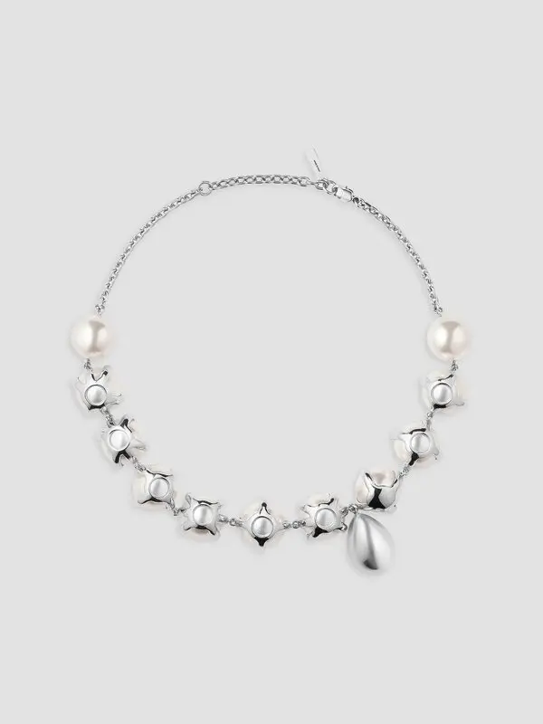 Givenchy Spiky Pearl Necklace In Metal And Pearls
