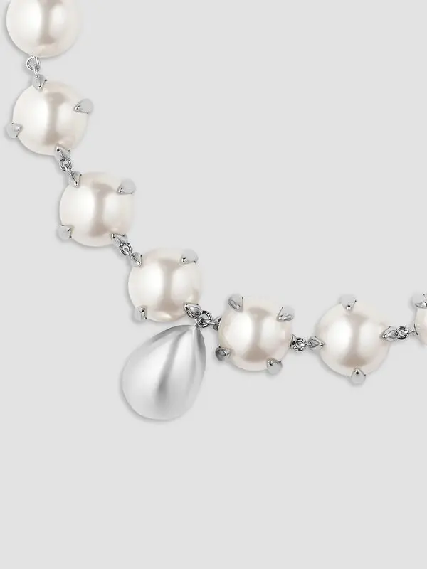 Givenchy Spiky Pearl Necklace In Metal And Pearls