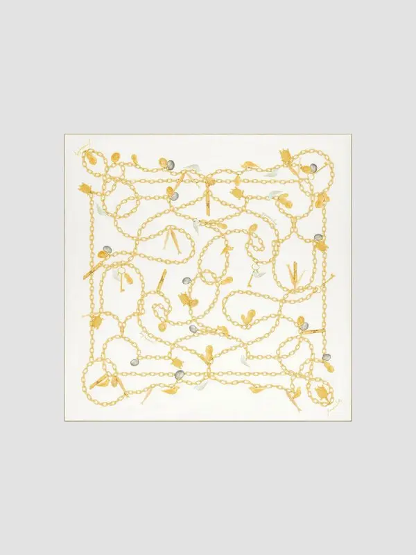 Givenchy Lucky Charms Square Scarf In Silk - Ivory