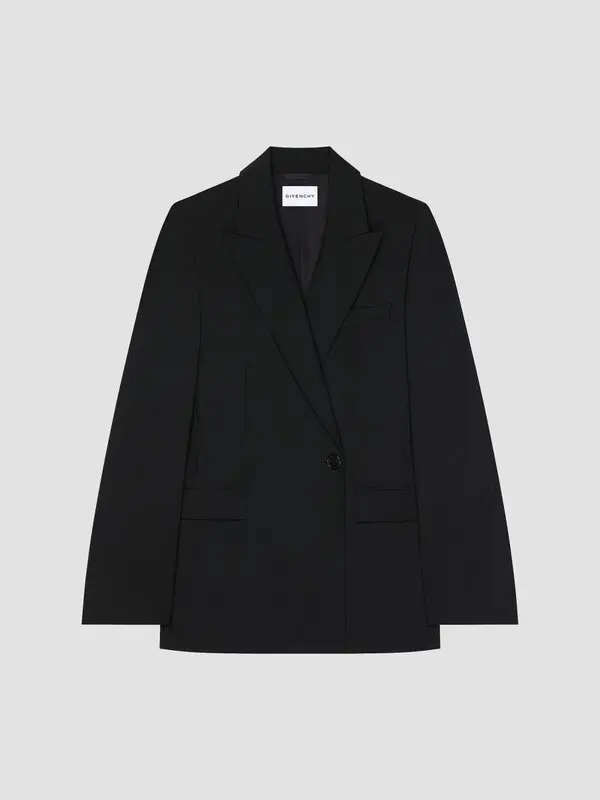 Givenchy Double-breasted Cocoon Blazer In Wool And Mohair - Black