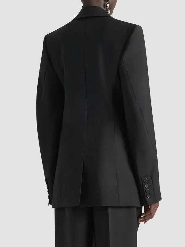 Givenchy Double-breasted Cocoon Blazer In Wool And Mohair - Black