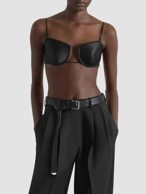 Givenchy Cutaway Bra In Satin And Lace Top