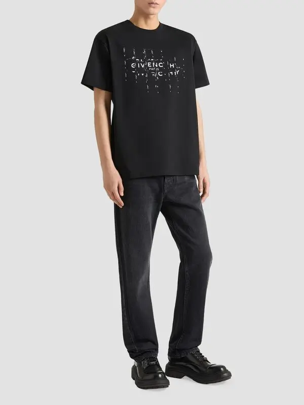 Givenchy T-shirt In Cotton With Photographic Negative Print - Black