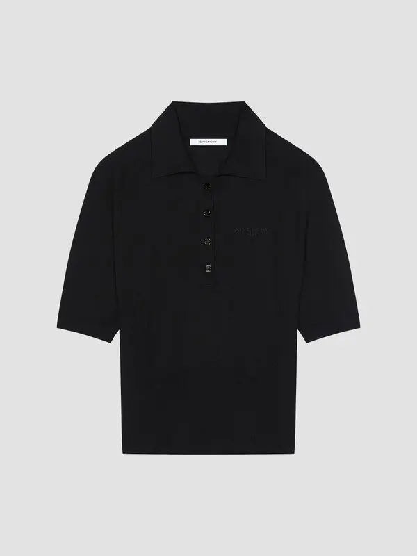 Givenchy Cropped Polo In Second Skin Effect Knit