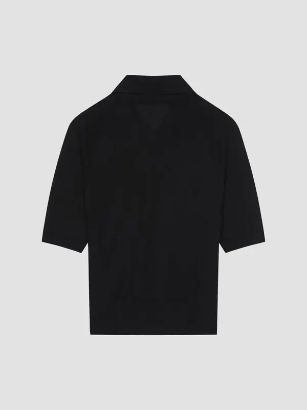 Givenchy Cropped Polo In Second Skin Effect Knit