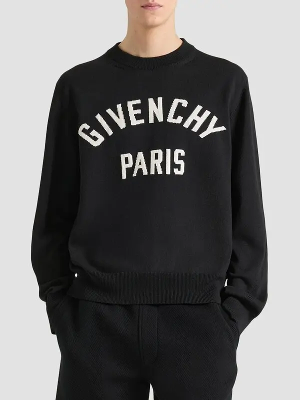 Givenchy Couture Seam Sweater In Knit With Logo Detail - Black