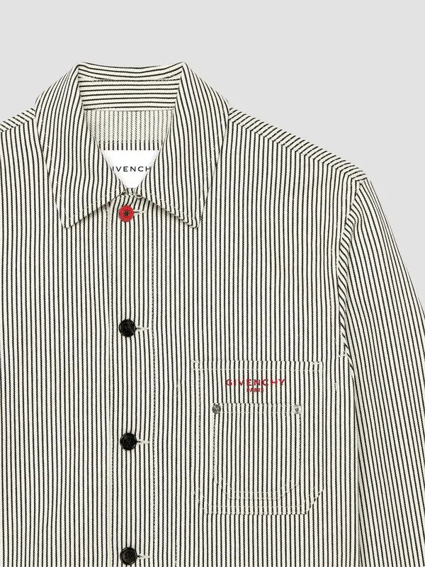 Givenchy Couture Seam Striped Jacket In Denim