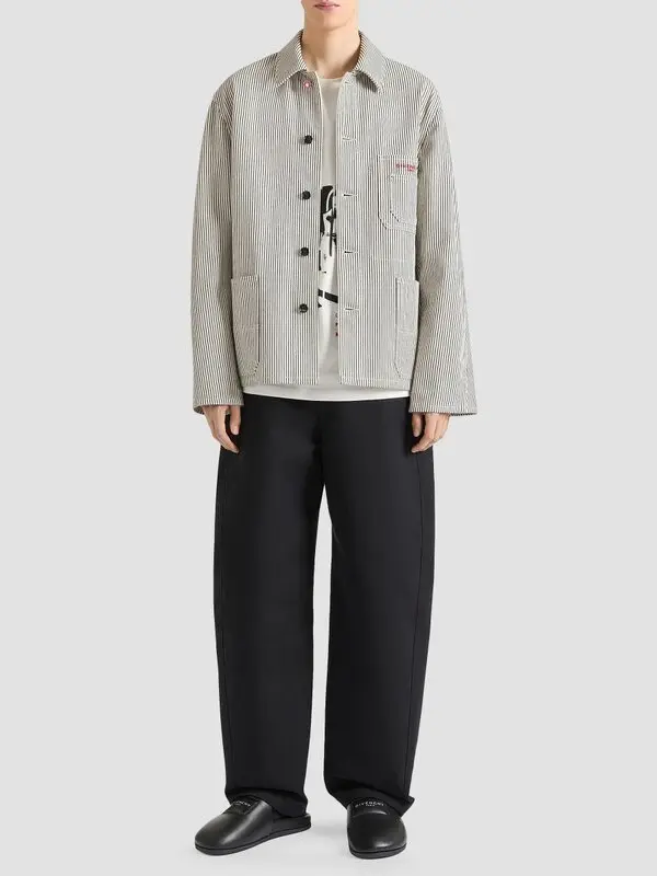 Givenchy Couture Seam Striped Jacket In Denim