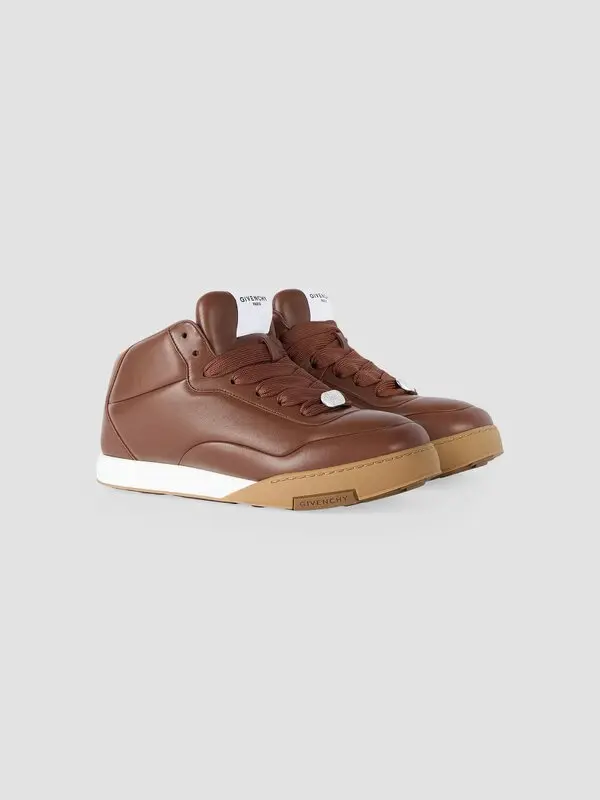 Givenchy Puffy Yard Mid-top Sneakers In Nappa Leather - Brown
