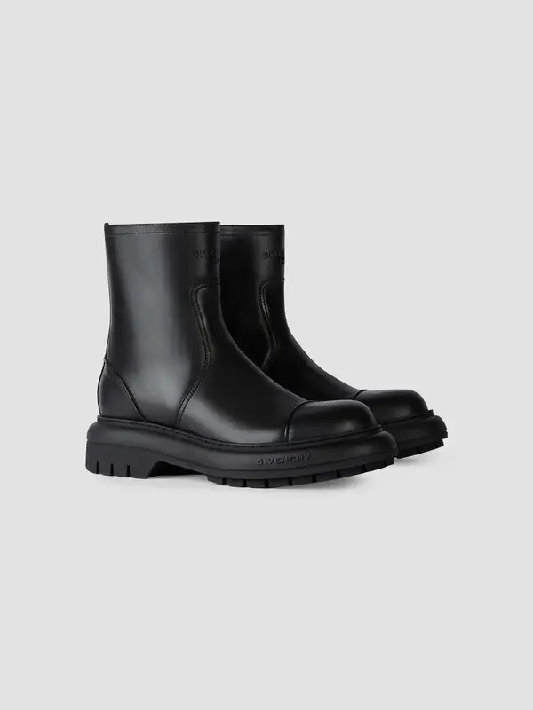 Givenchy Cargo Biker Boots In Leather