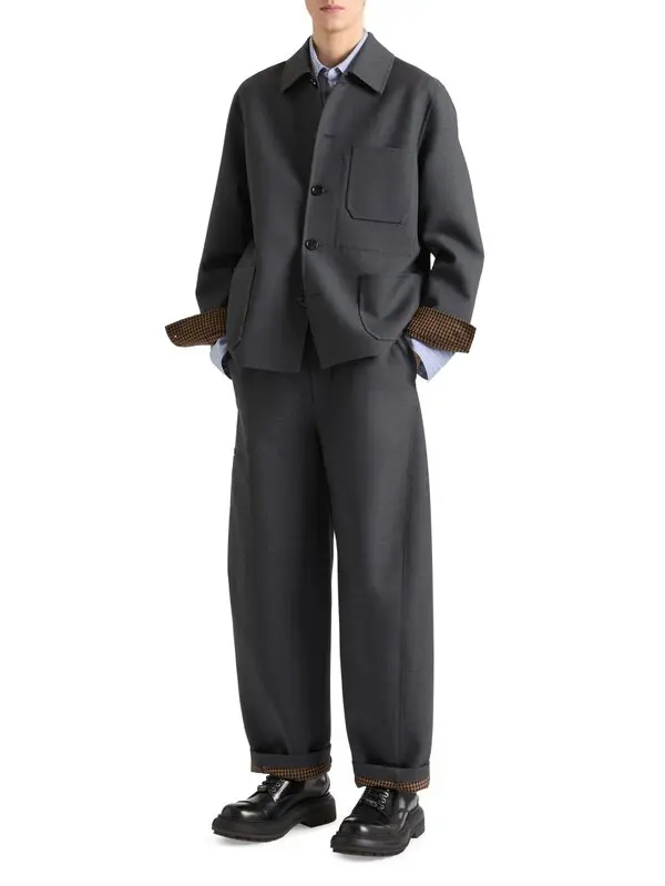 Givenchy Overshirt In Wool With Checked Reverse