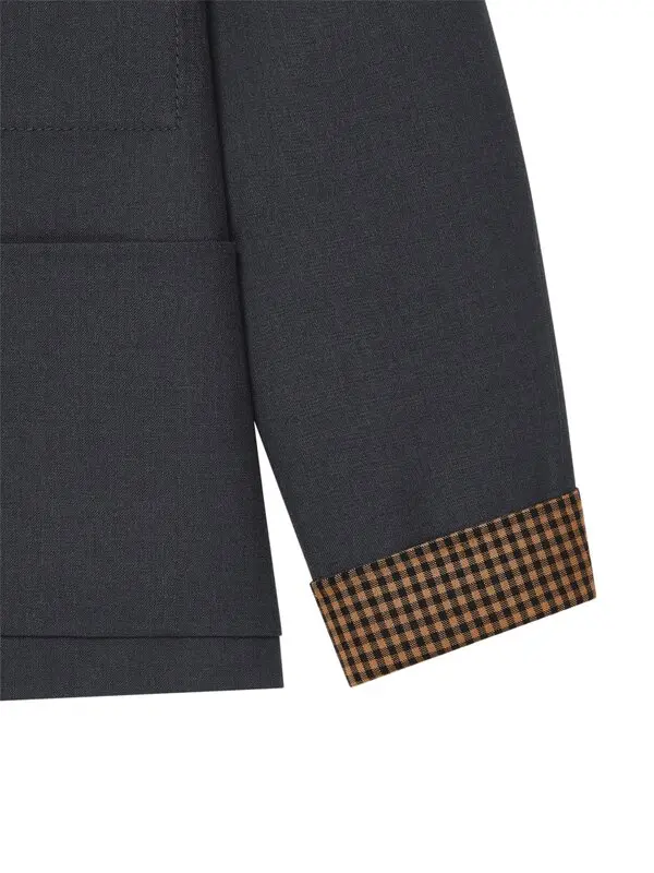 Givenchy Overshirt In Wool With Checked Reverse