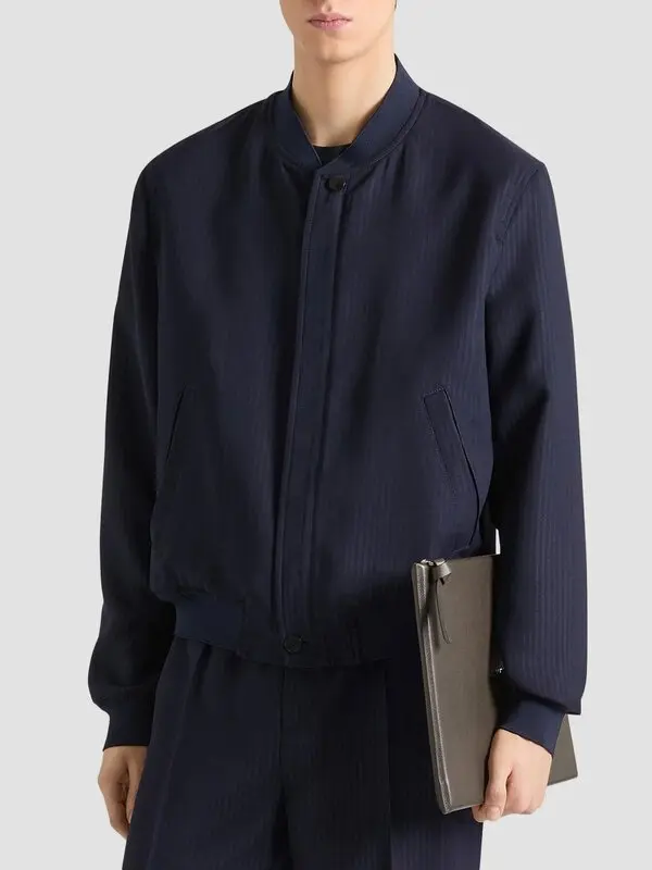 Givenchy Striped Blouson Jacket In Wool